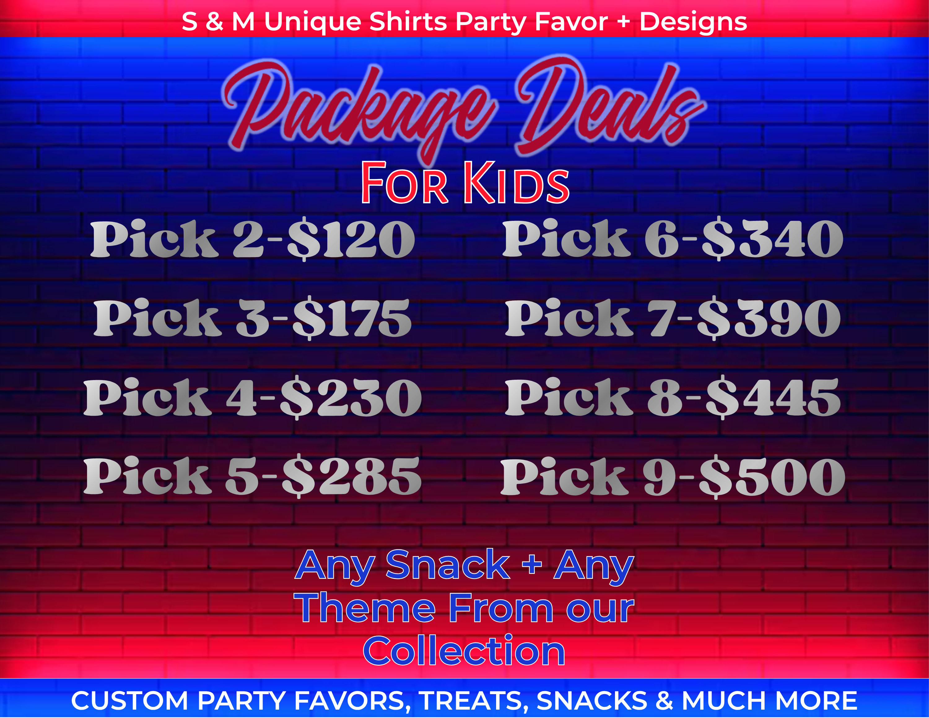 Party Favor Packages | Kids Birthday Party Favors | Personalized Party ...
